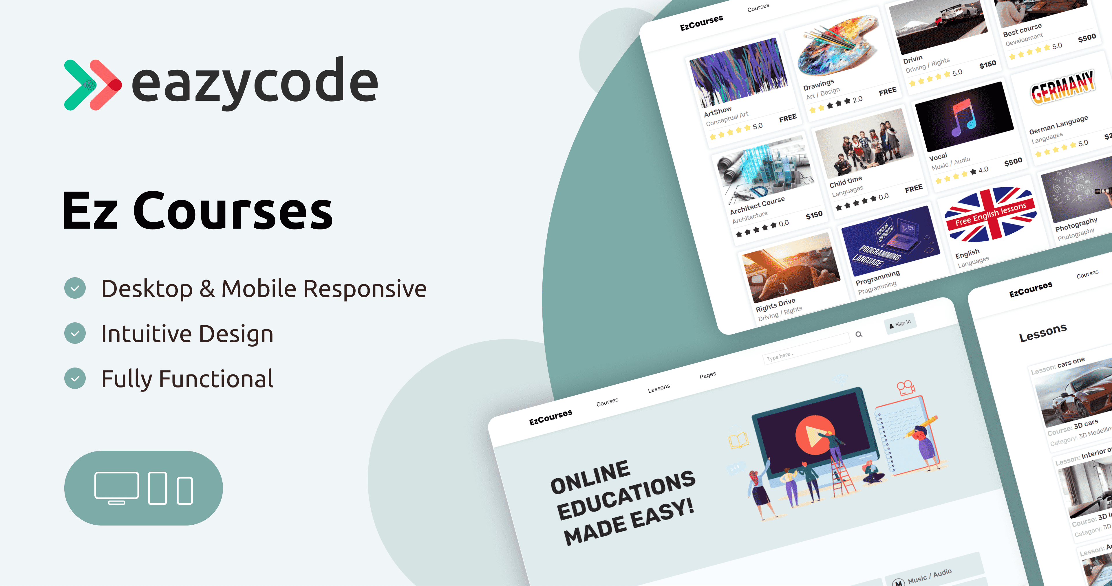 Ez Courses template - NoCode Bubble.io Template by EazyCode - NoCode Agency